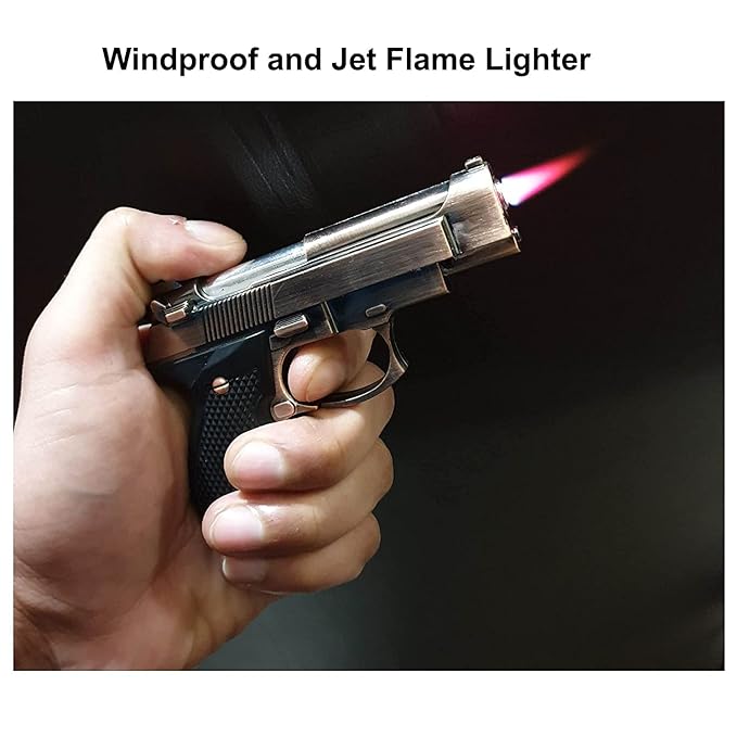 Mini Gun Lighter-Metal Gun Lighter-High Flame-Windproof – Firelighters.pk